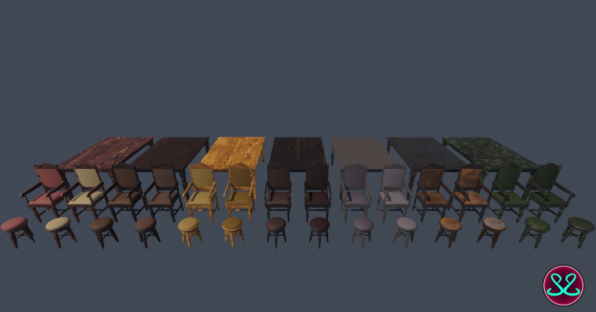 Dining Furniture Set | 3D Furniture | Unity Asset Store