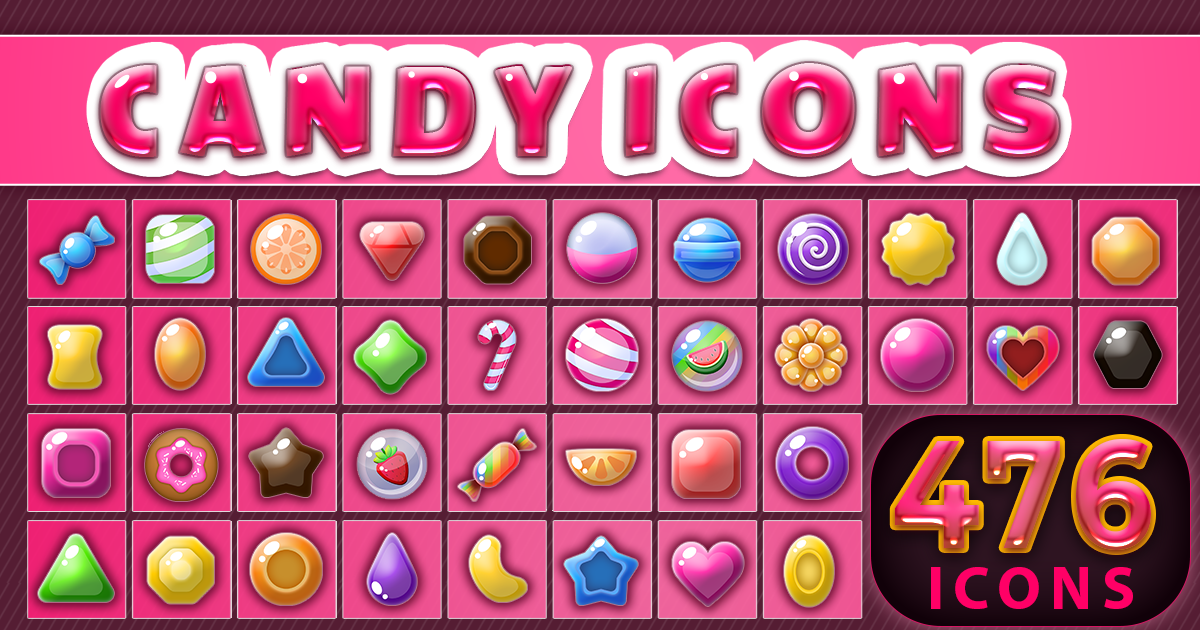 470+ Candy Icons | 2D Icons | Unity Asset Store