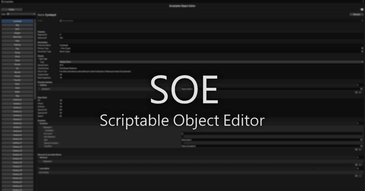 Scriptable Object Editor Utilities Tools Unity Asset Store