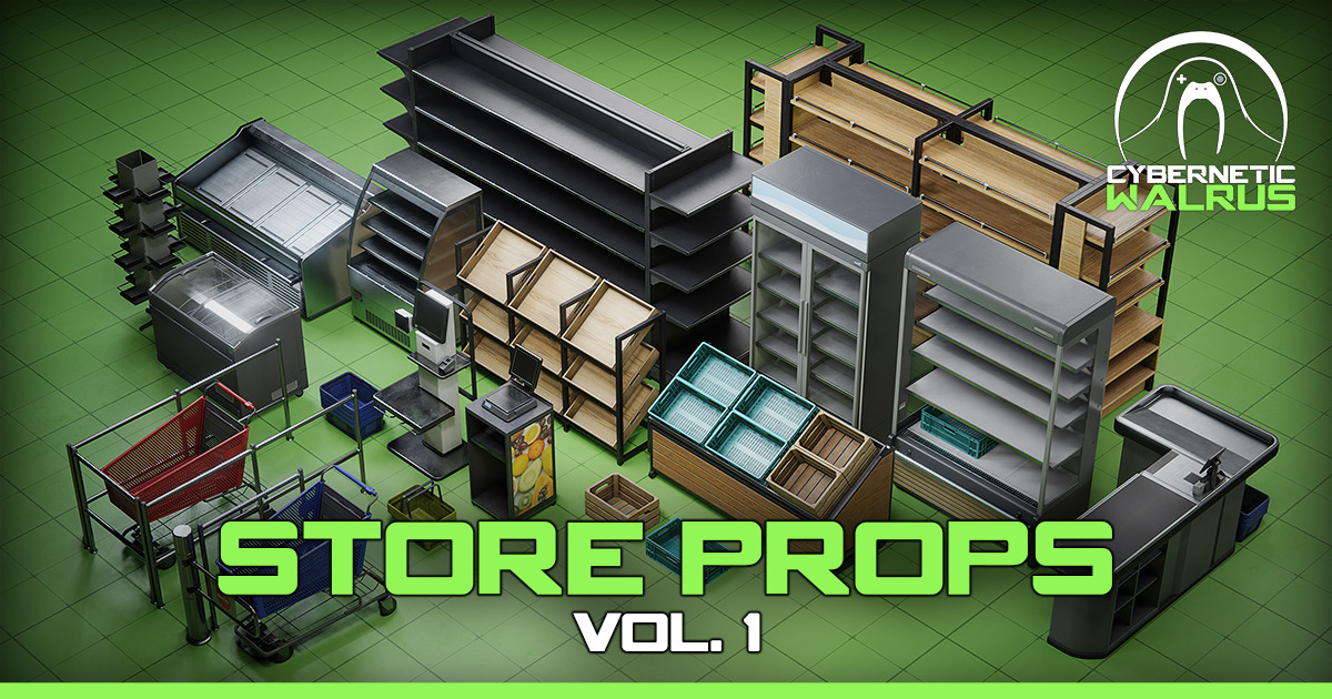 Grocery Store Furniture Pack Vol. 1 | 3D Props | Unity Asset Store