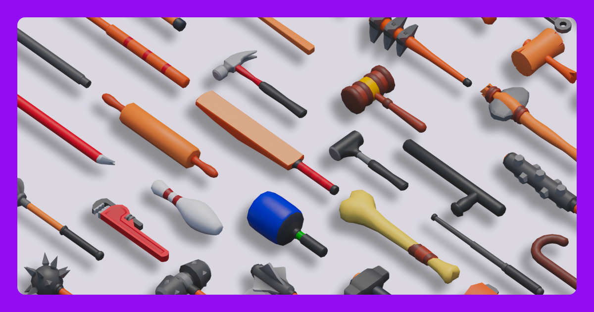 Low poly Blunt Weapons | 3D Weapons | Unity Asset Store
