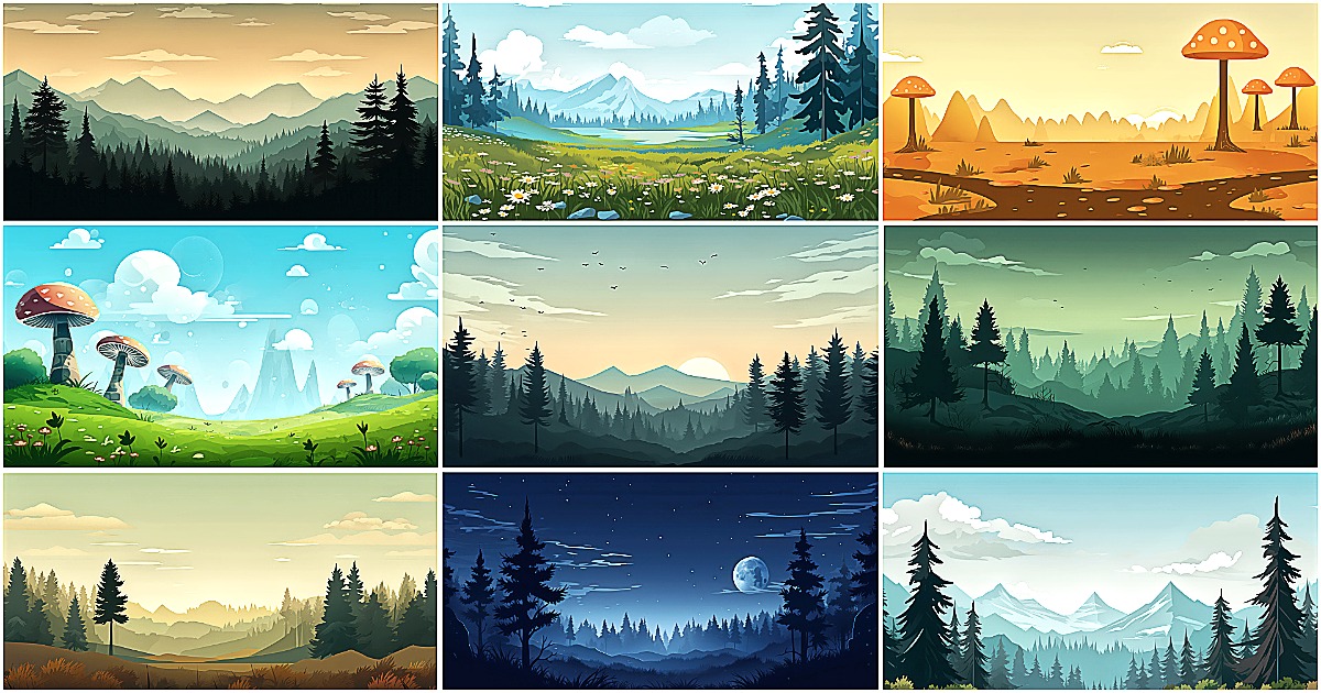 BACKGROUND - Vector Forest 2 | 2D Environments | Unity Asset Store