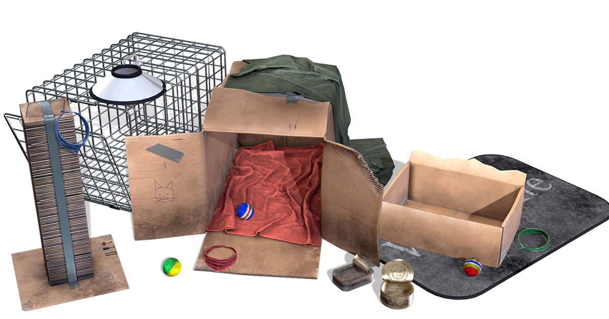 Stray Cat Accessories | 3D Props | Unity Asset Store