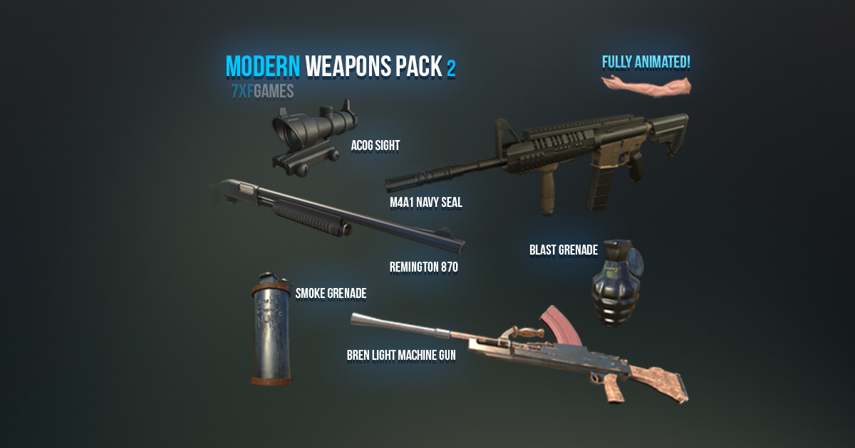Modern Weapons Pack 2 | 3D Weapons | Unity Asset Store