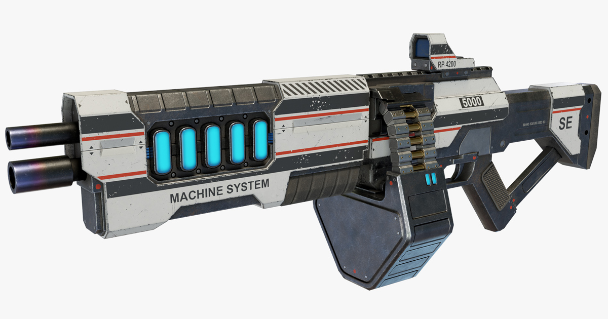 Sci Fi Machinegun | 3D Guns | Unity Asset Store