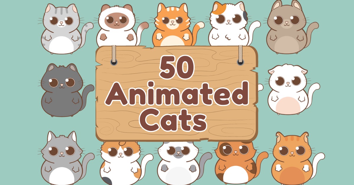 50 Animated Cats Walk and Idle animation. | 2D Characters | Unity Asset ...