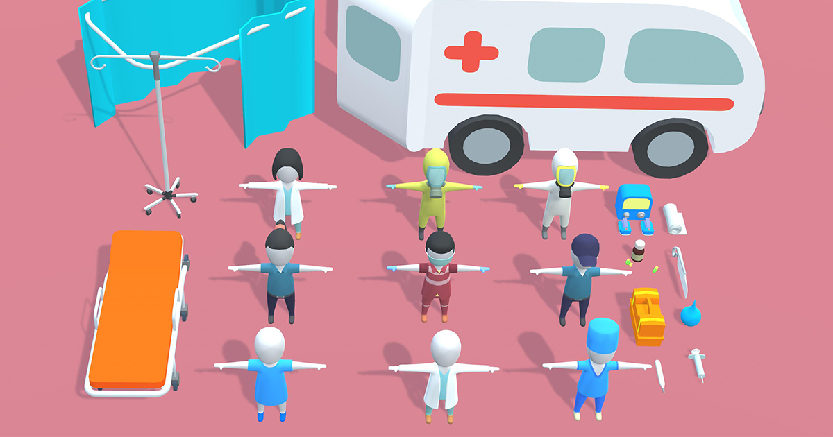 Hyper Casual Ambulance | 3D 캐릭터 | Unity Asset Store