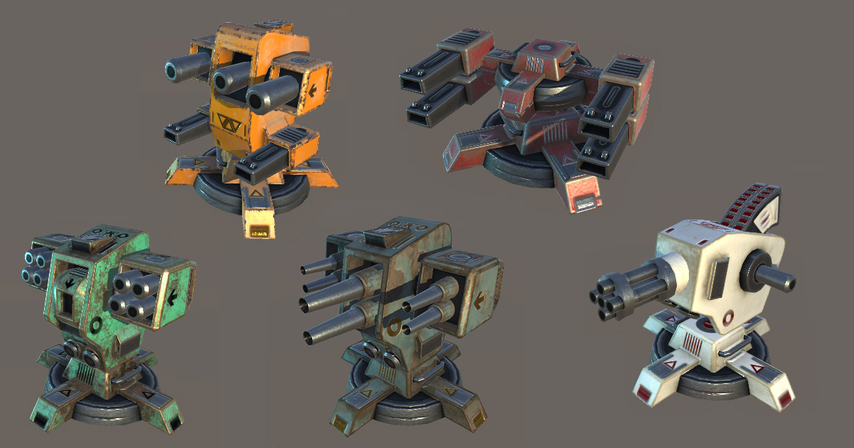 Turret Parts Pack 1 | 3D Land | Unity Asset Store