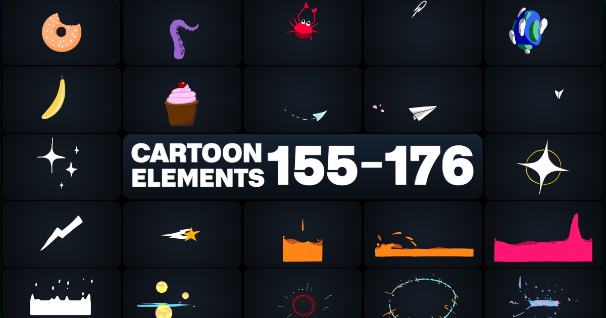 Cartoon Elements 155-176 | 2D Textures & Materials | Unity Asset Store