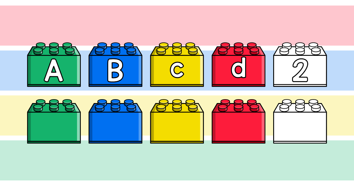 The Building Bricks Alphabet ENG.-SPAN. (Upper-Lower-Numb.) | 2D キャラクター ...