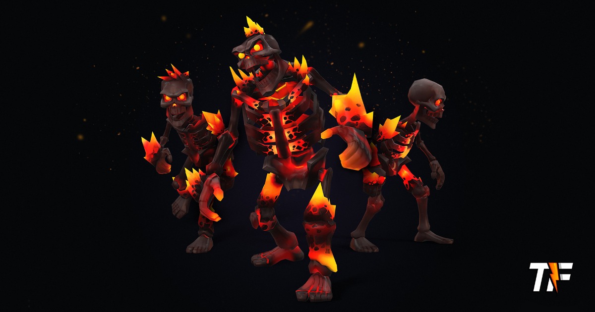 Stylized Fire Skeleton Magic Pack | 3D Creatures | Unity Asset Store