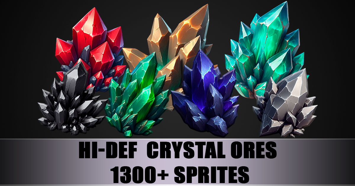 1300+ Hi-Def Crystal Ores Sprites | 2D | Unity Asset Store