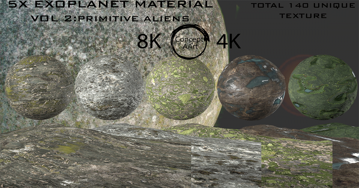 EXOPLANET VOL2:PRIMATIVE ALIENS | 2D Textures & Materials | Unity Asset ...