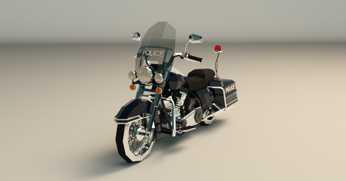 Low Poly Police Motorcycle 01 | 3D Land | Unity Asset Store