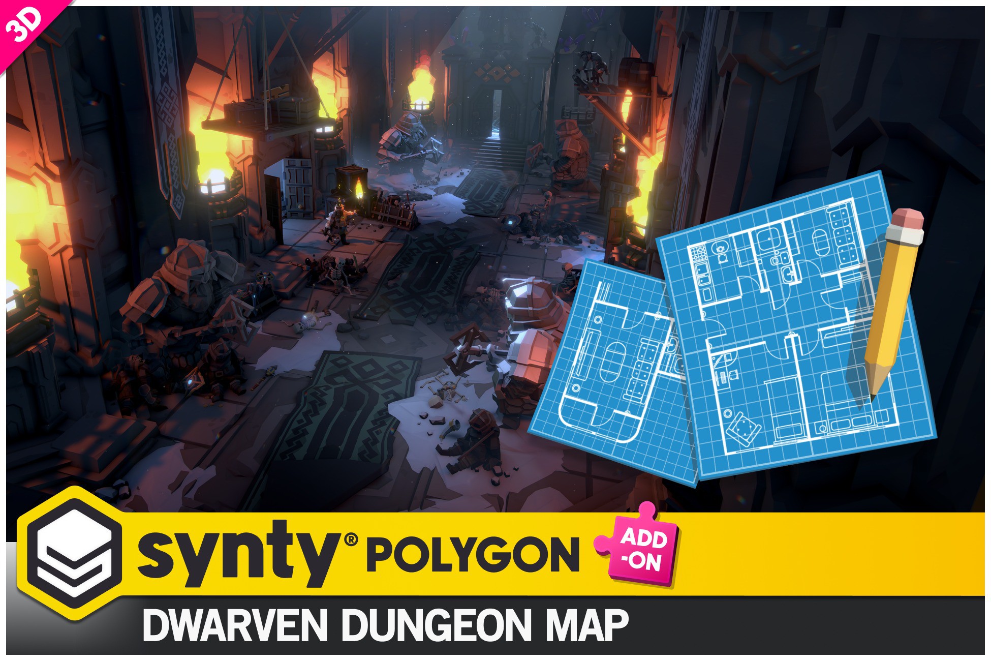 POLYGON - Dwarven Dungeon Map by Synty | 3D Dungeons | Unity Asset Store