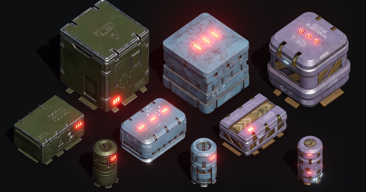 Sci Fi Military Cases Crates Package URP | 3D Props | Unity Asset Store