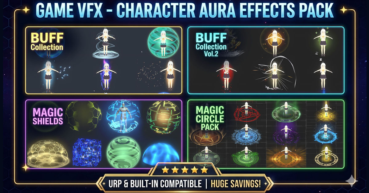 Game VFX - Character Aura Effects Pack | VFX Particles | Unity Asset Store