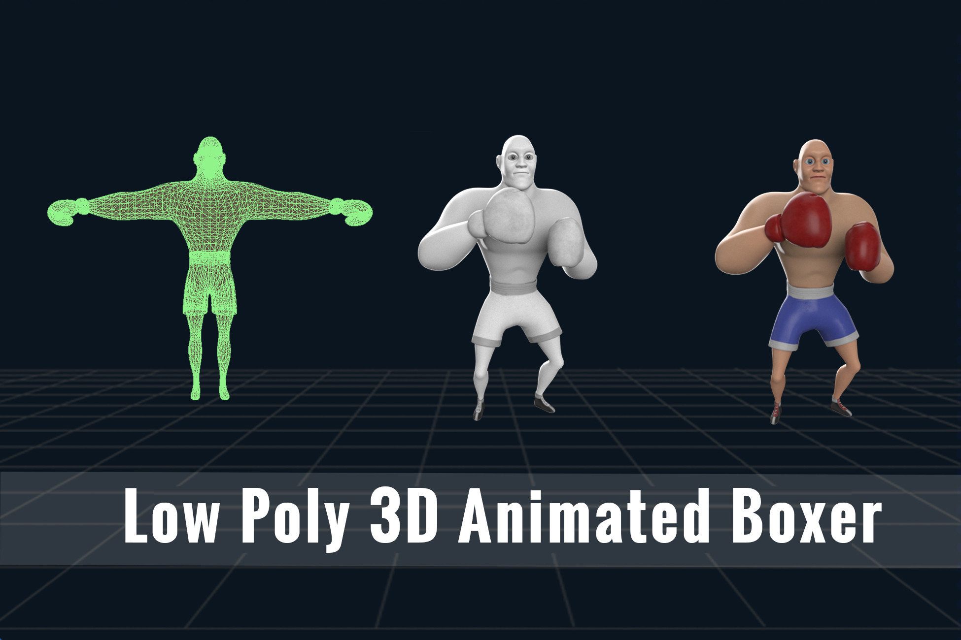 Low Poly 3D Animated Boxer | 3D Characters | Unity Asset Store