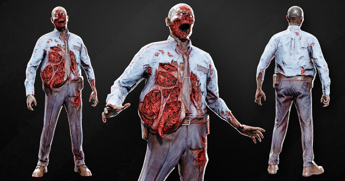 Zombie Police Man - HD PBR Rigged Character | 3D Humanoids | Unity ...