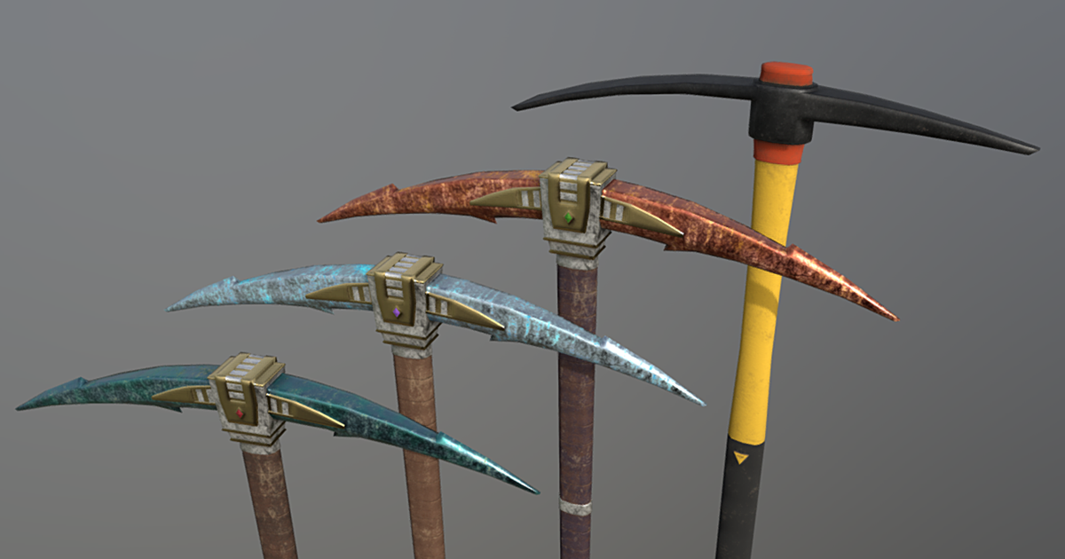 Pickaxes PBR - Mythics | 3D Tools | Unity Asset Store