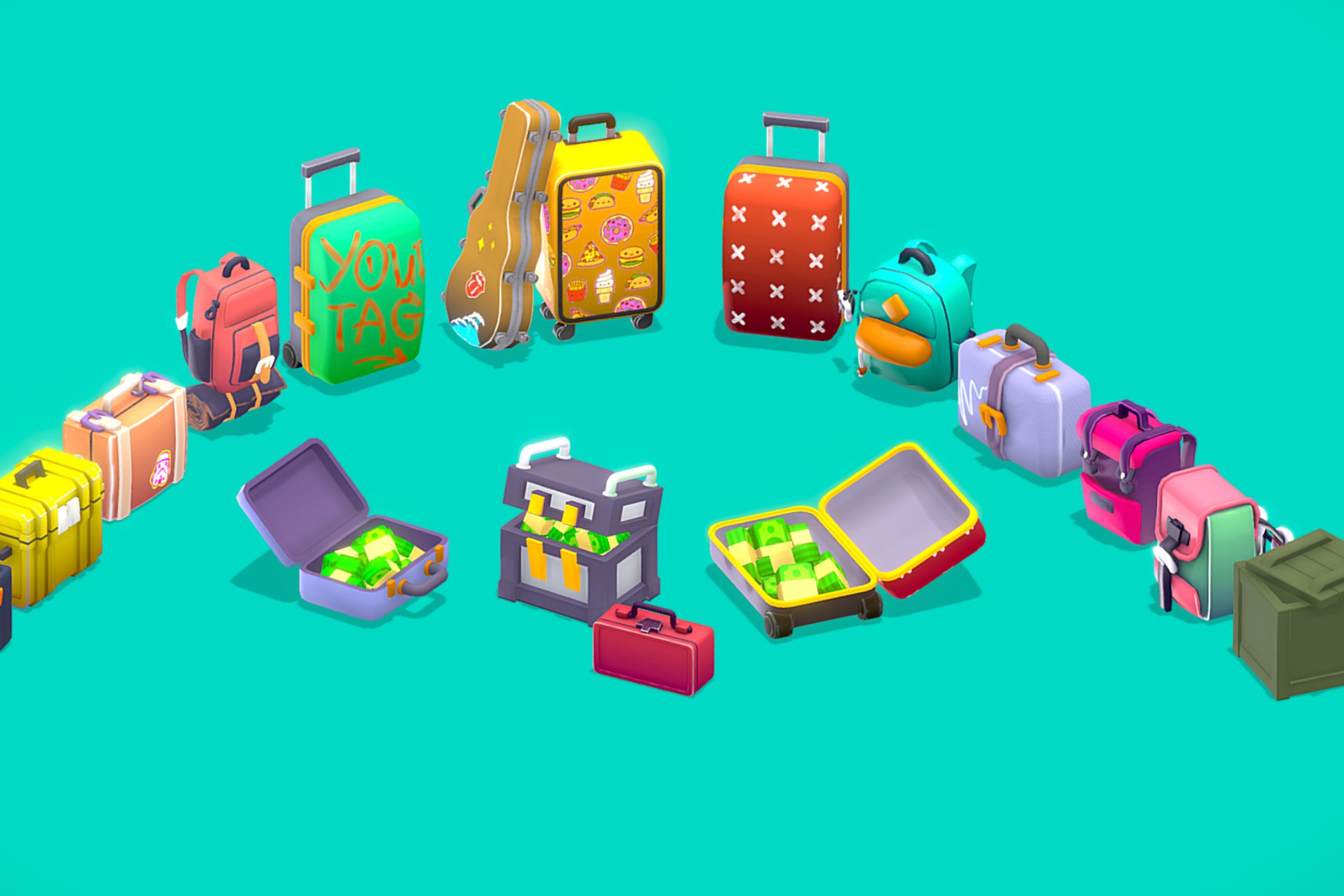 Bags Package 3d Props Unity Asset Store