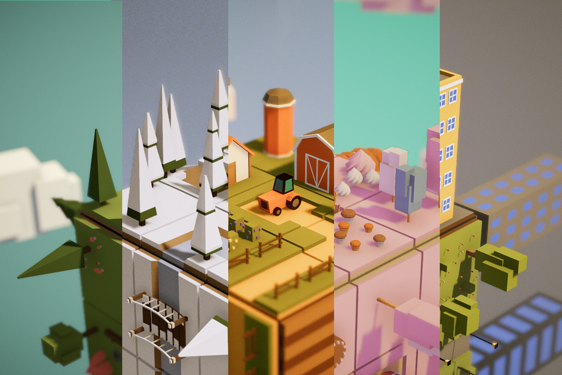 Low poly Multi environments mega package URP | 3D Environments | Unity ...