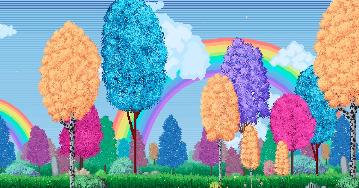 Rainbow Forest | 2.5D Pixel-Art | Free | 2D Environments | Unity Asset ...