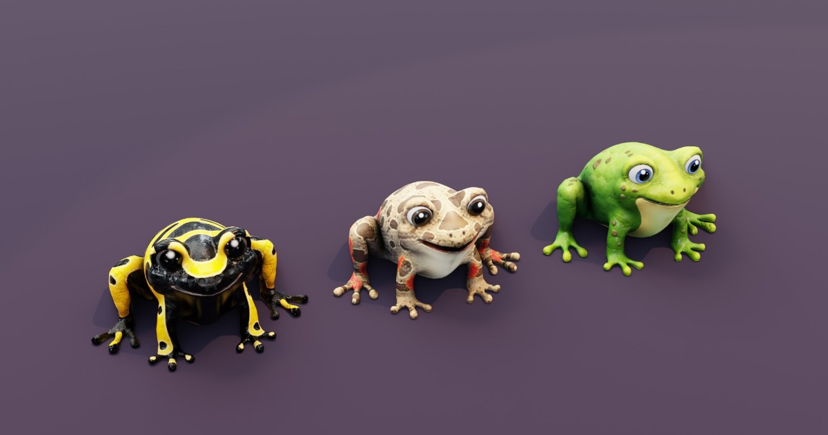 Cartoon Frog Animated 3D Models | 3D Animals | Unity Asset Store