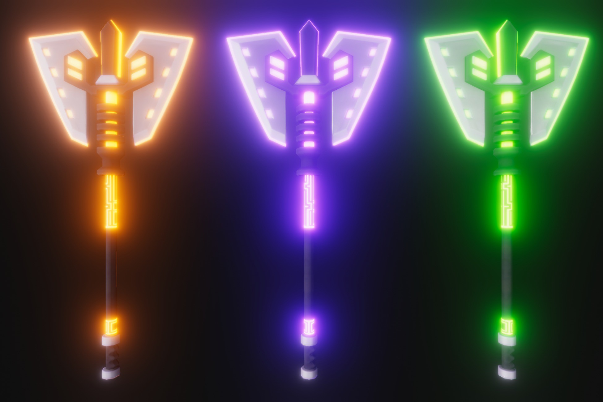 Neon Cyber Punk Weapon Bundle - Pack 1 | 3D Weapons | Unity Asset Store