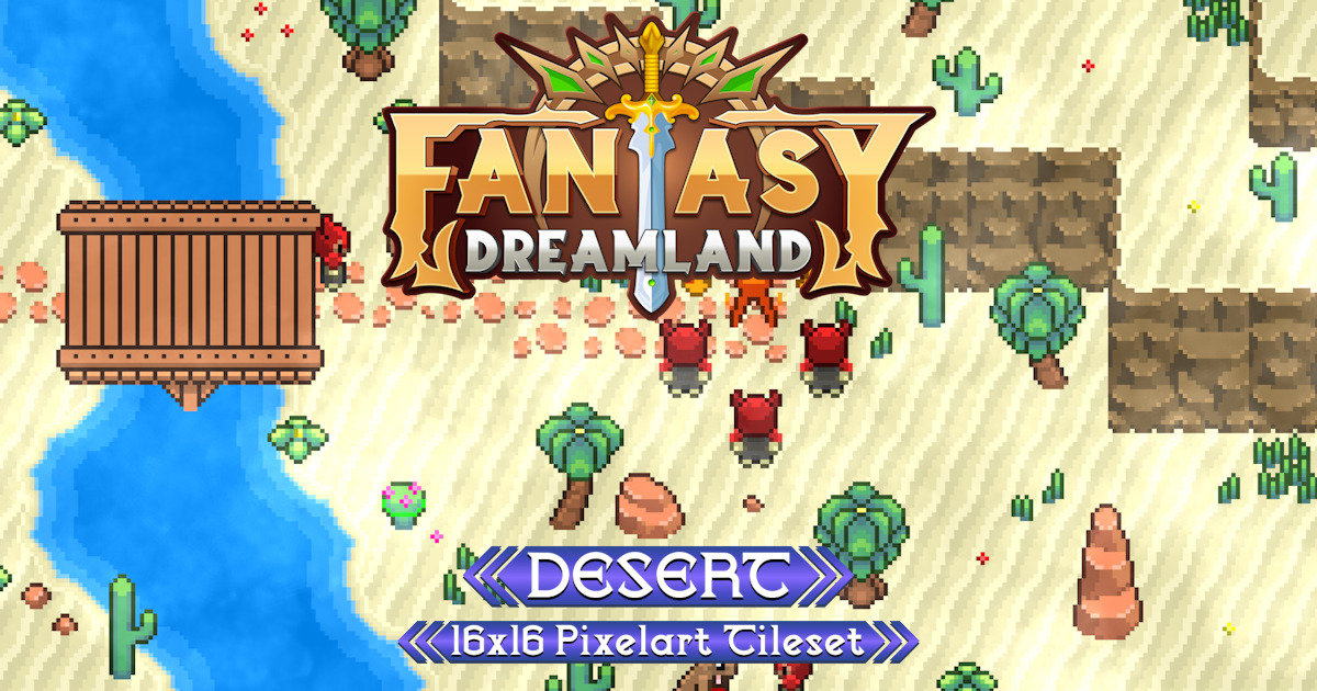 2D TopDown Desert Tileset - Fantasy Dreamland | 2D Environments | Unity ...
