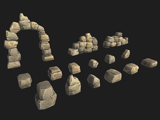 Stone Door and Stones | 3D Exterior | Unity Asset Store