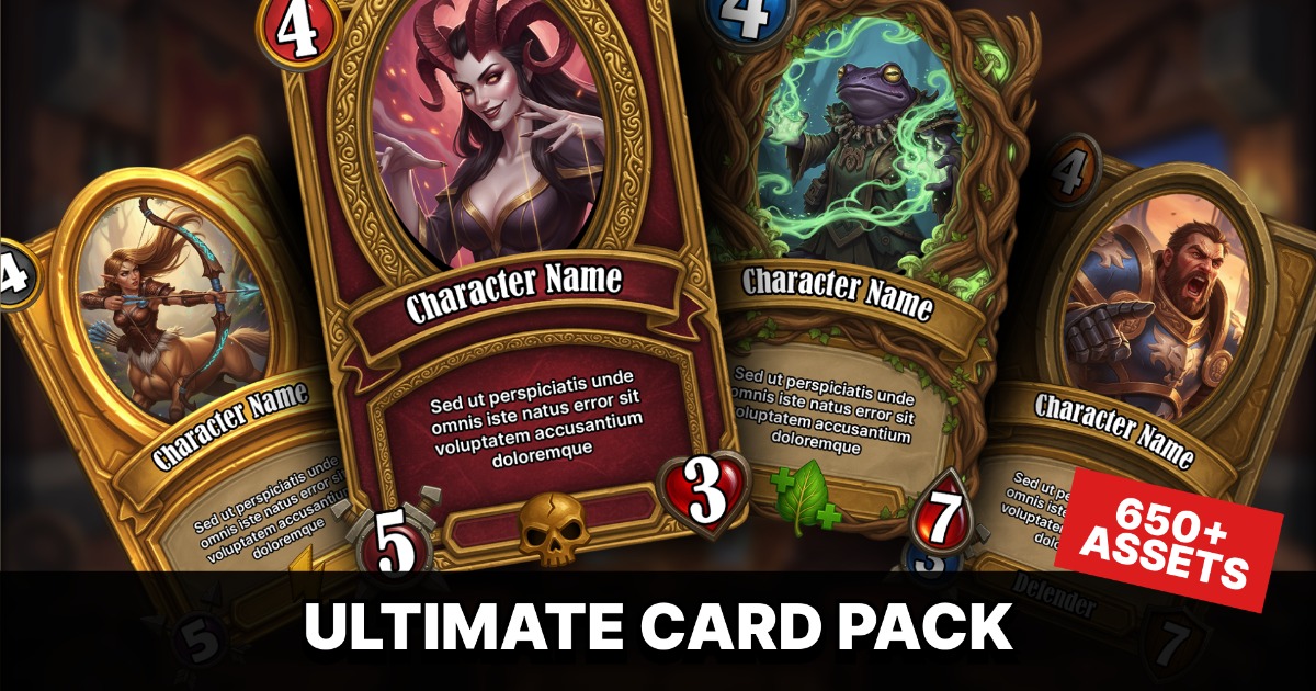 Card Battler Game Assets Pack for Fantasy RPG and Strategy Mobile Games ...