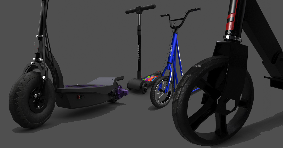 Kick Scooters SA | 3D Props | Unity Asset Store