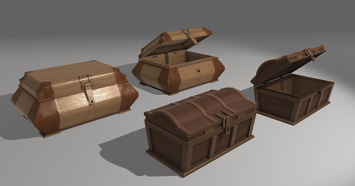 Retro Style Wooden Boxes | 3D Interior | Unity Asset Store