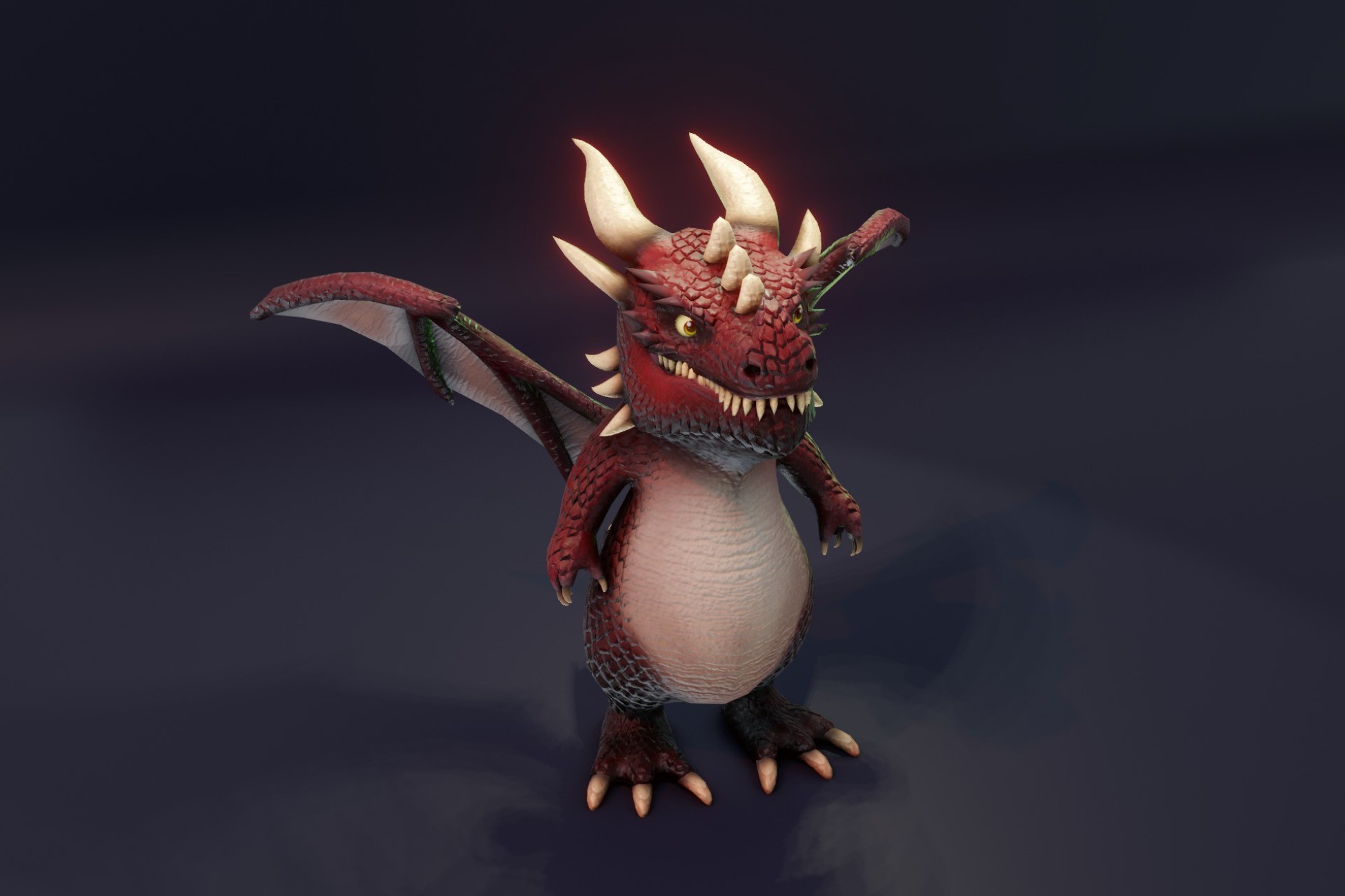 Cartoon Red Dragon Animated 3D Model | 3D Creatures | Unity Asset Store