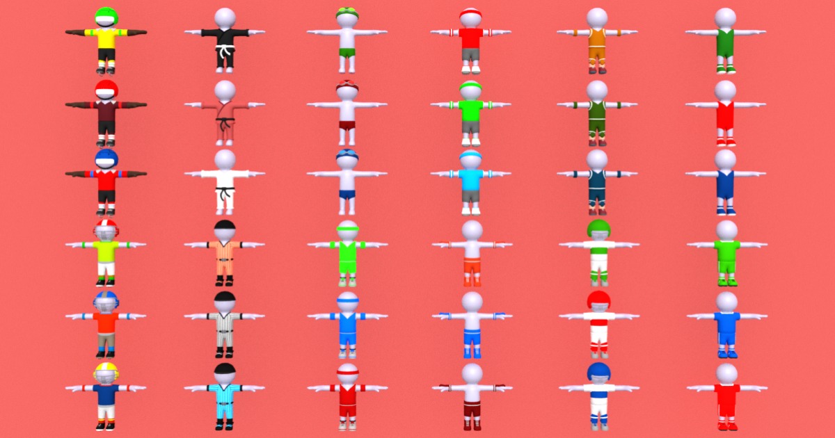 Cartoon Stickman Sport Pack | 3D Characters | Unity Asset Store