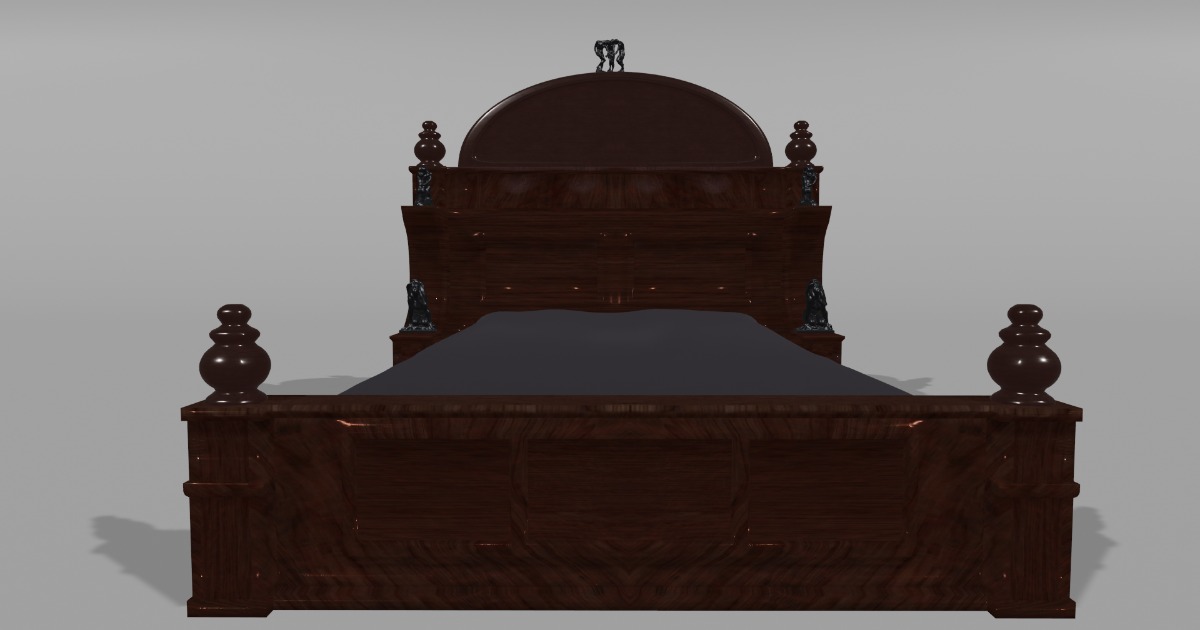 Gothic Bed Rodin | 3D Furniture | Unity Asset Store
