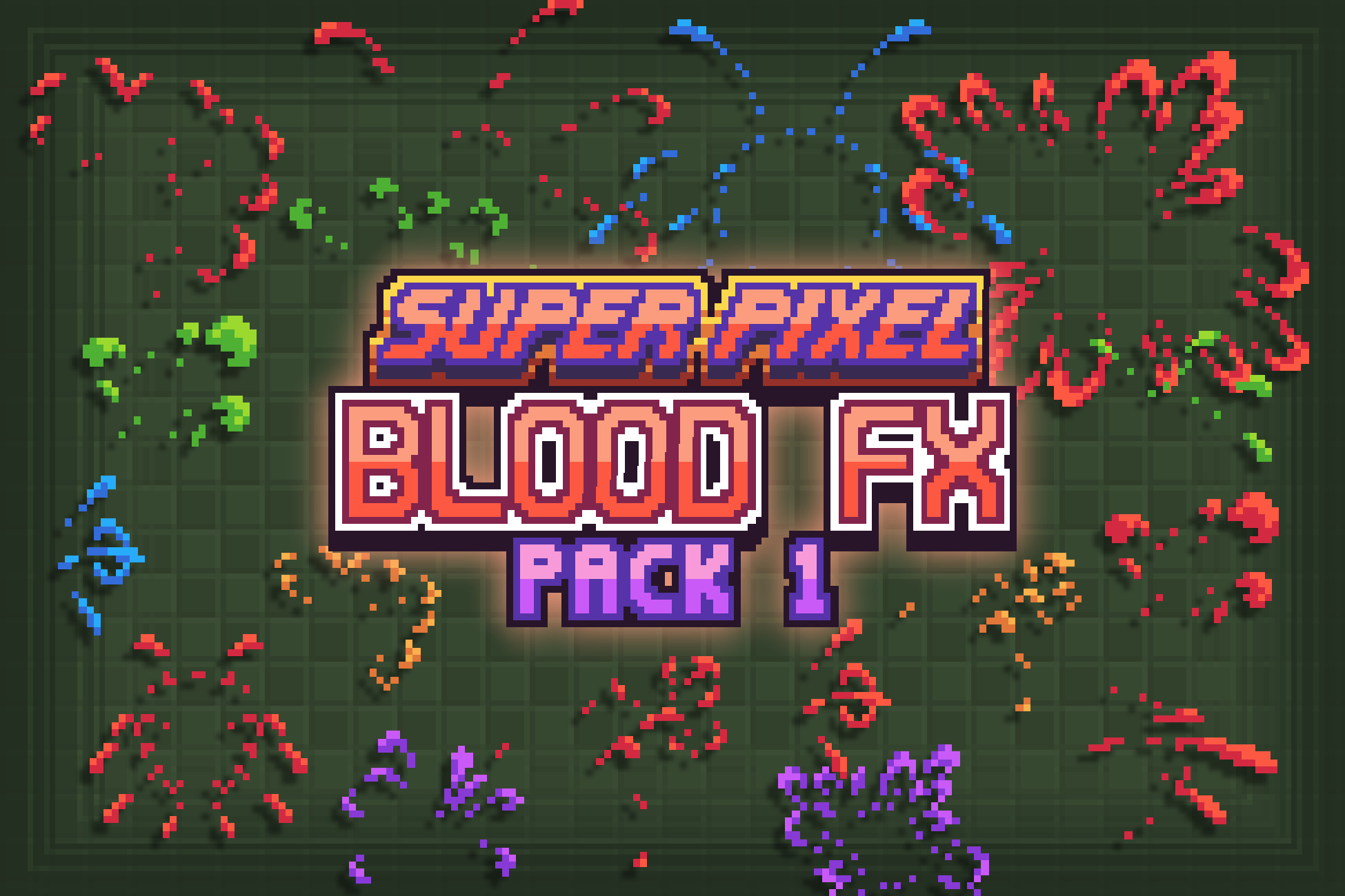 Super Pixel Blood FX Pack 1 | 2D Textures & Materials | Unity Asset Store