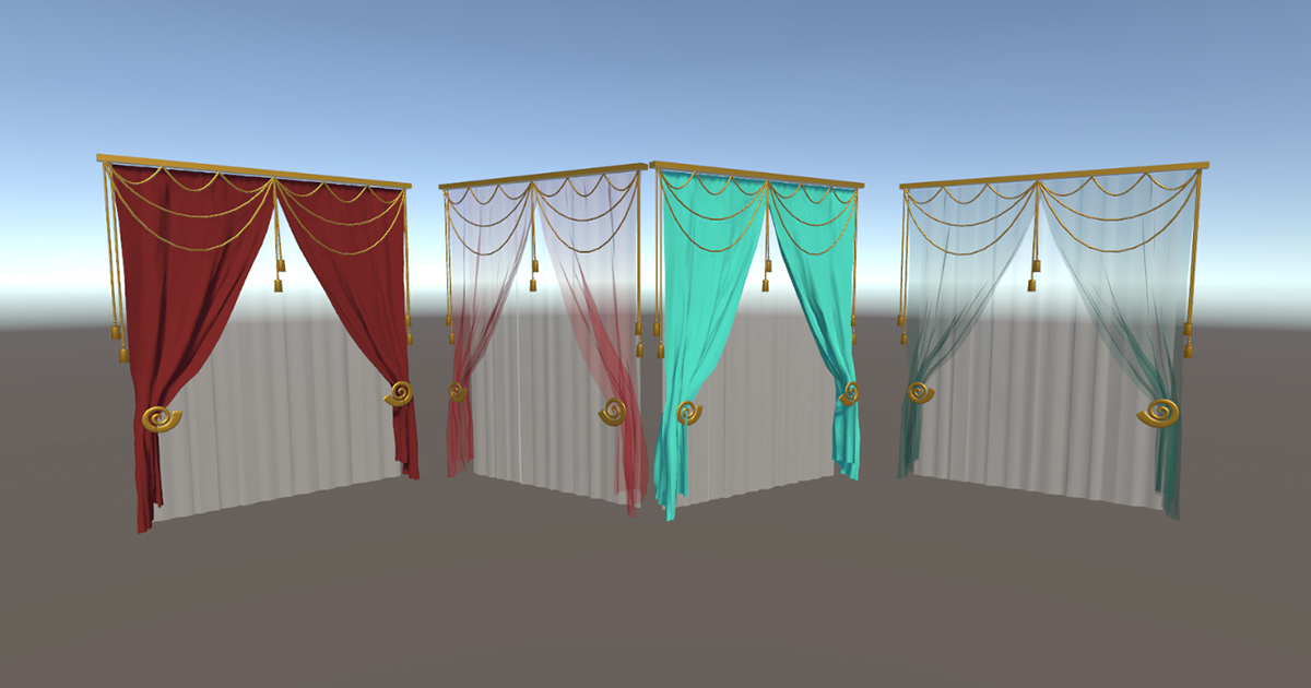 HQ Curtain 3D Model NO.02 | 3D Interior | Unity Asset Store