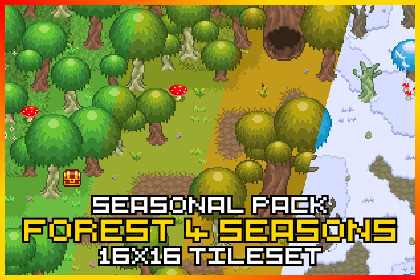 2D TopDown Forest 16x16 Tileset | Unity AssetStore Price down information