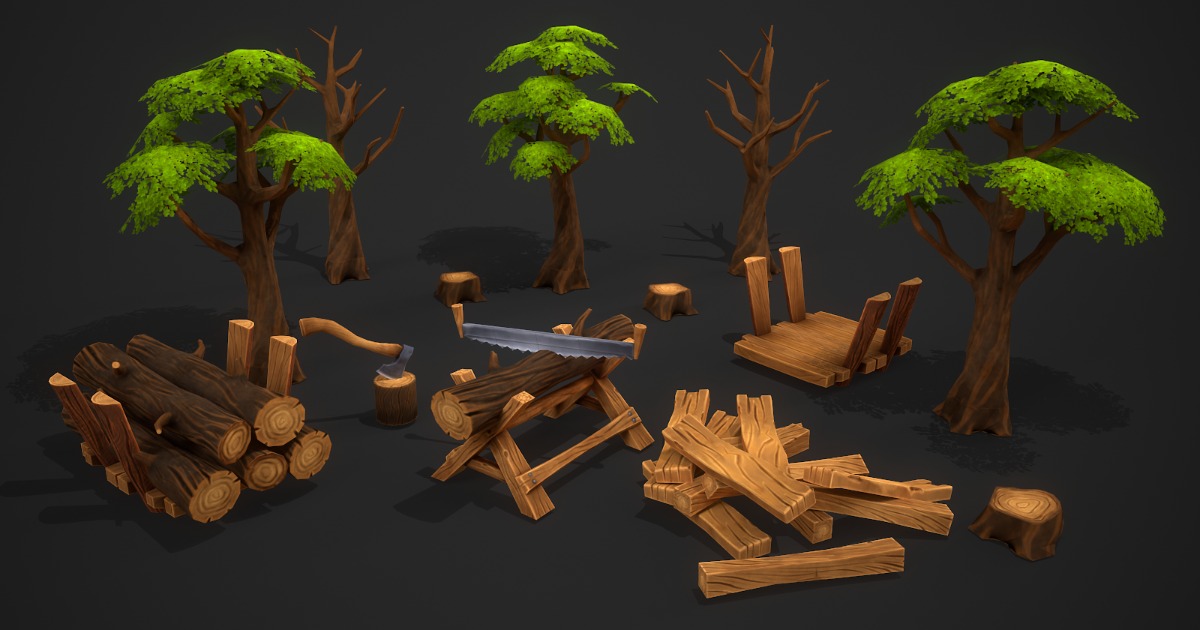 Wooden resource pack | 3D Tools | Unity Asset Store