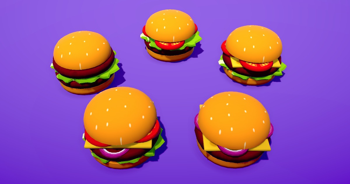 FREE Cartoon Burger Pack | 3D Food | Unity Asset Store