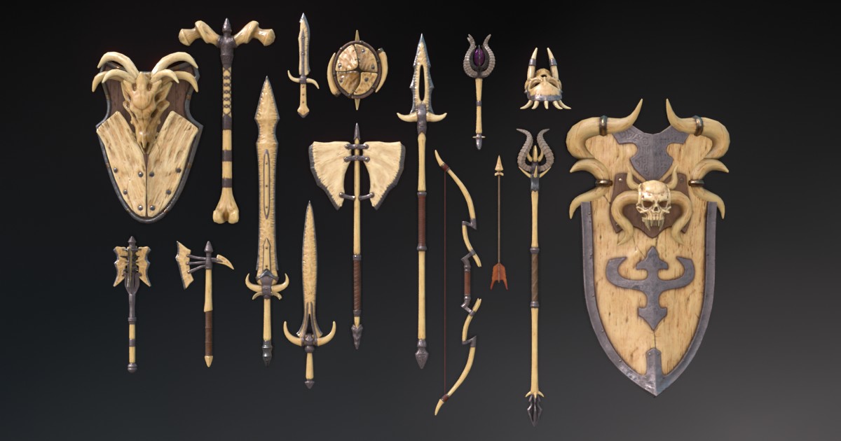 Fantasy Weapon Bone set | 3D Weapons | Unity Asset Store