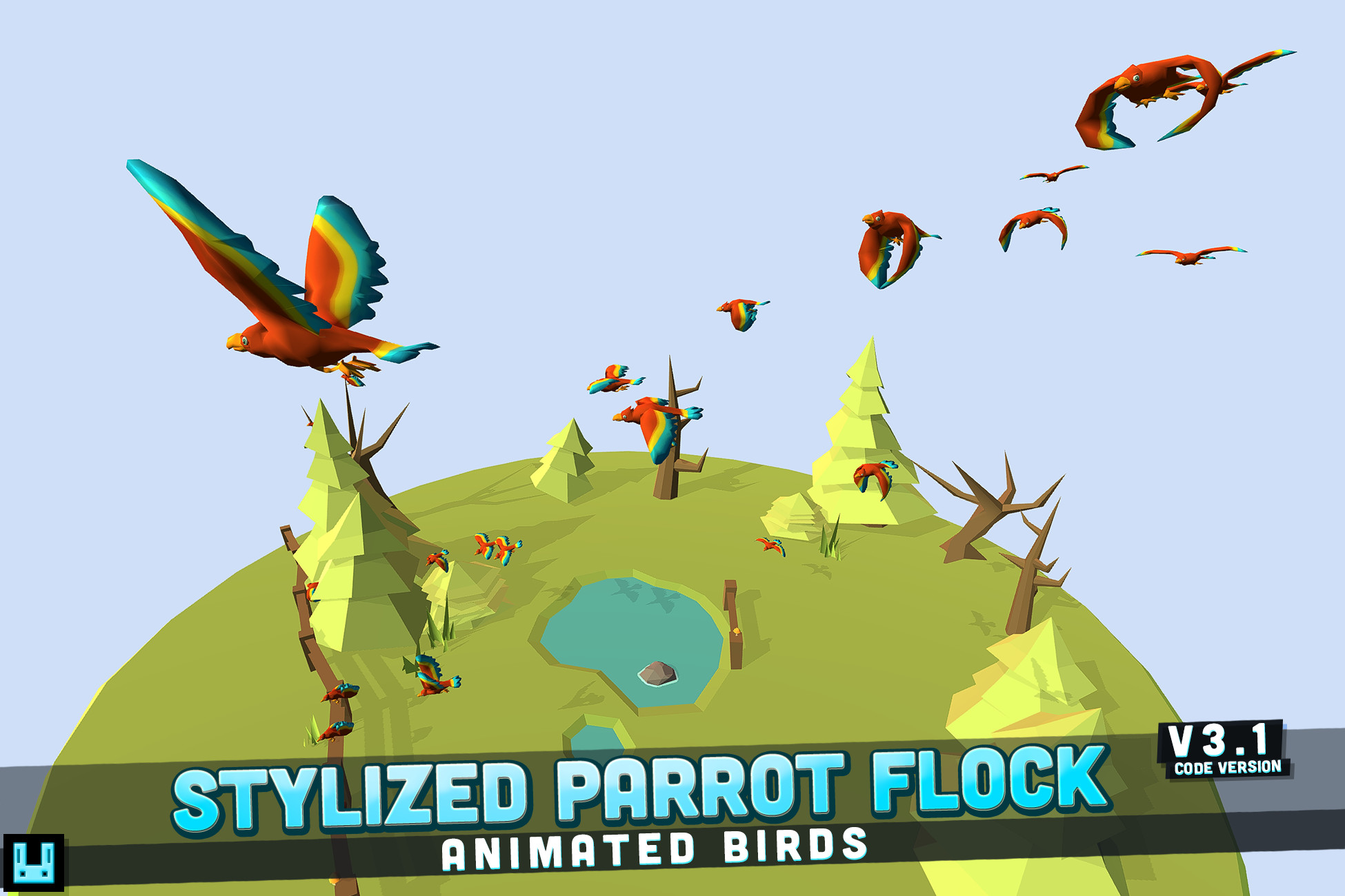 Stylized Parrot Bird Flock | Characters | Unity Asset Store