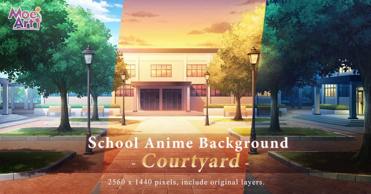 Moeart BG Vol.11 School Courtyard | 2D Environments | Unity Asset Store