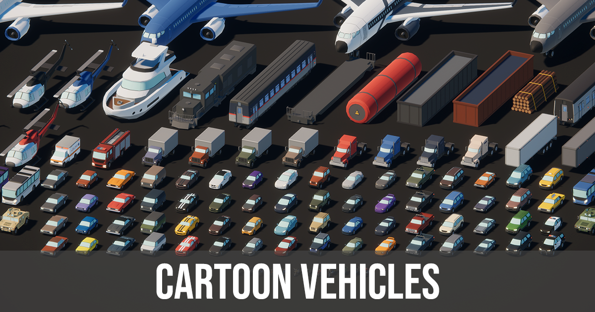 Low Poly Cartoon Vehicles | 3D Vehicles | Unity Asset Store