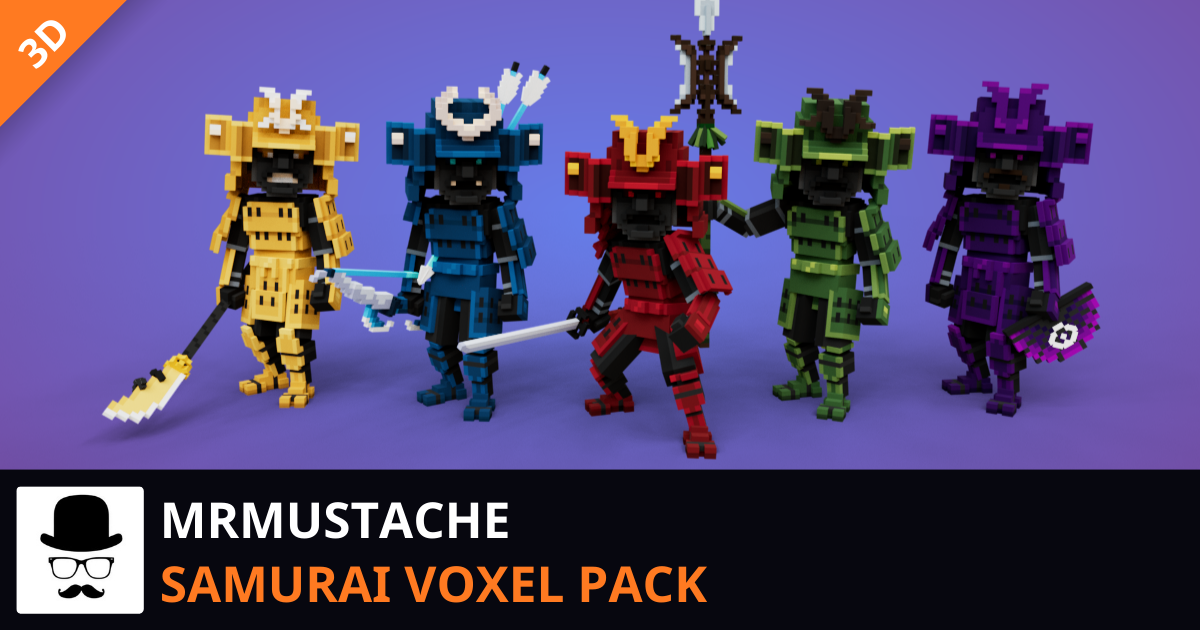 Samurai Voxel Pack - 3D Lowpoly Fantasy Model | Characters | Unity ...
