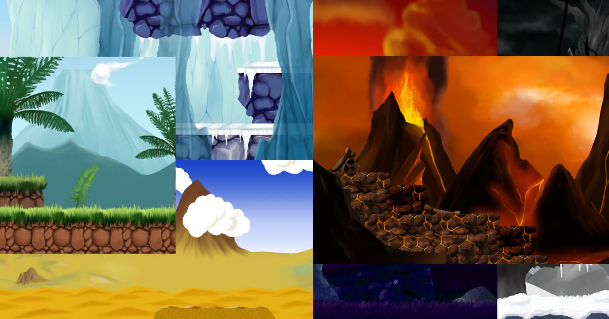 1200 HQ Hand Painted Mega Pack COMPILATION Bundle | 2D Environments ...