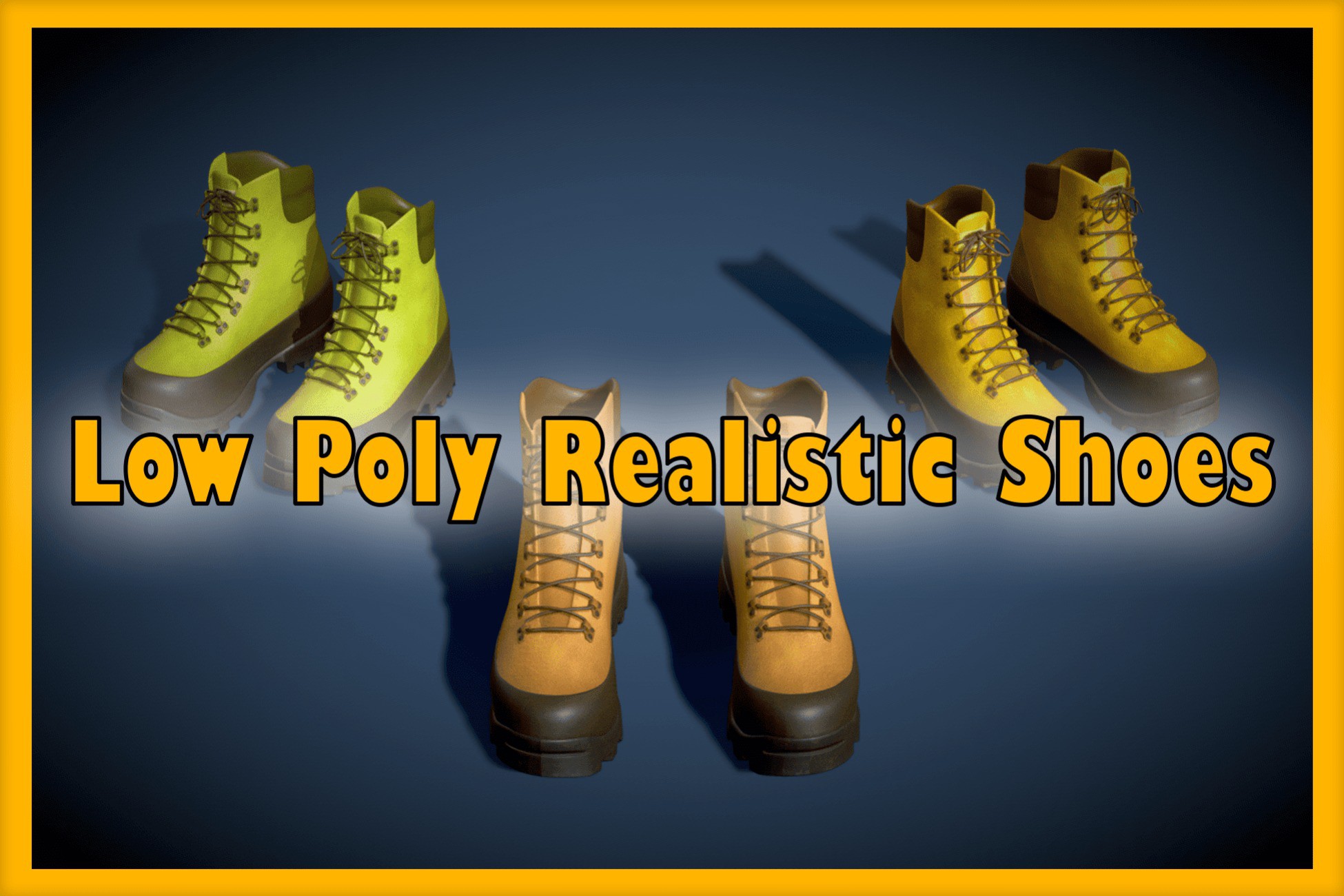 Realistic Leather Shoes Boots Pack - Low Poly Woodland Style - 3 in 1 ...