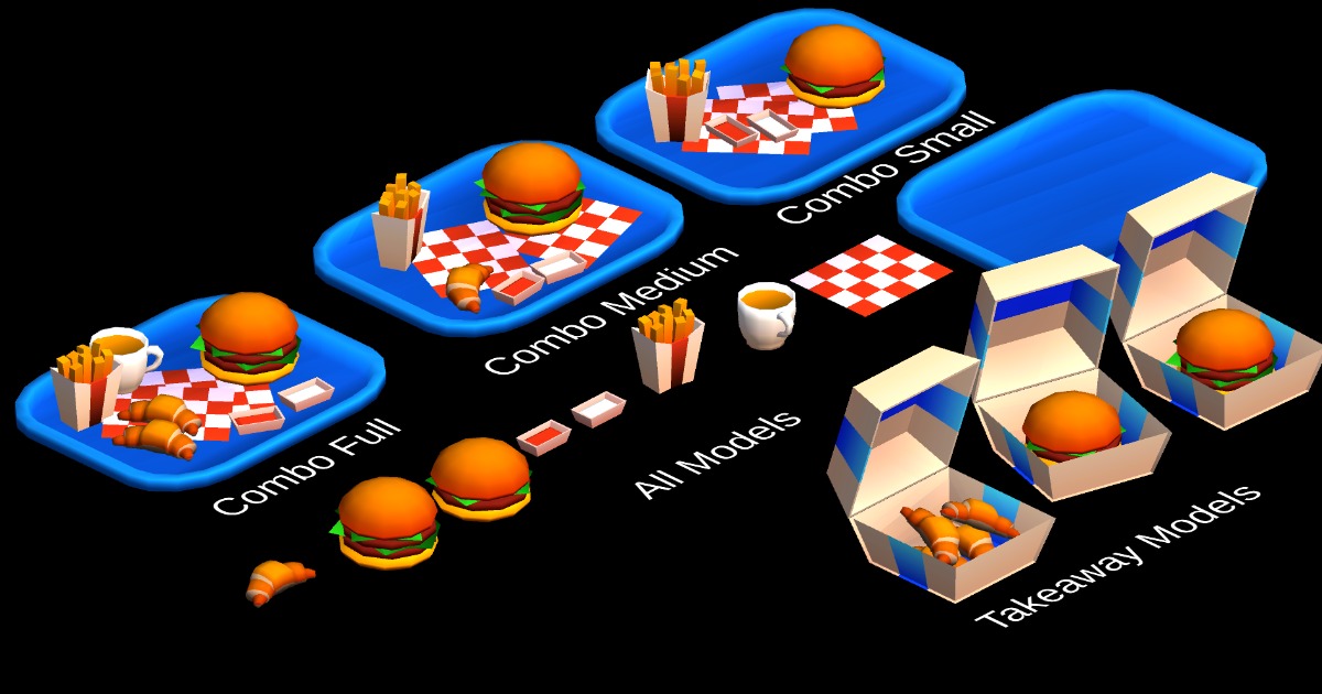FAST FOOD - Low Poly 3D Art | 3D Food | Unity Asset Store